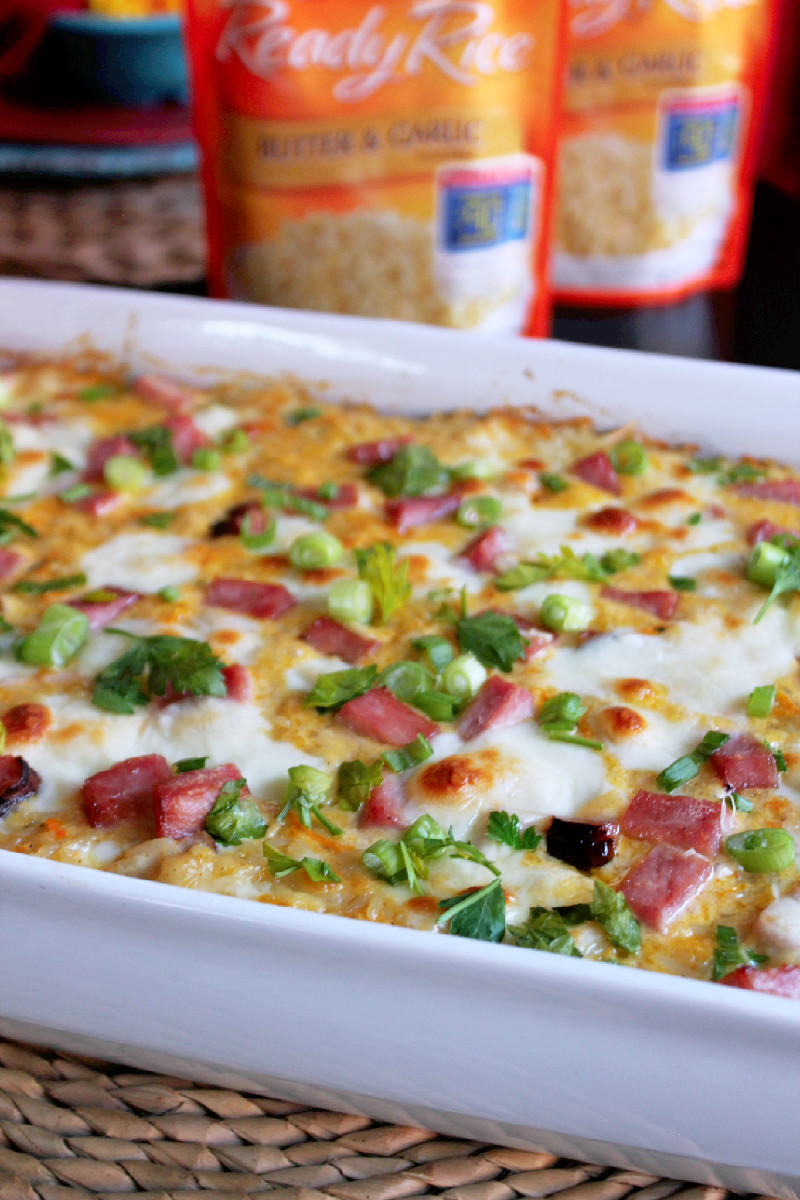 Ham & Cheese Baked Rice with UNCLE BEN'S® - Creole Contessa