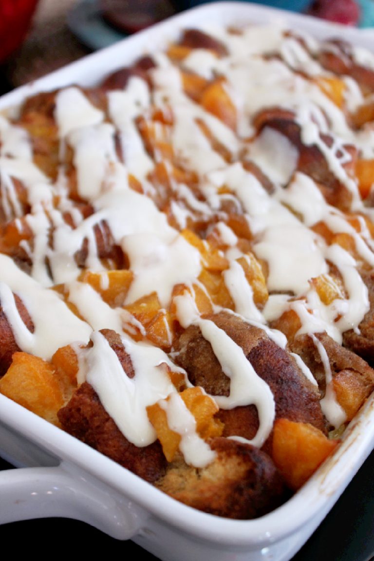 Peach Cobbler Bread Pudding - Creole Contessa