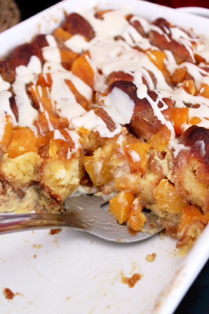 Peach Cobbler Bread Pudding - Creole Contessa