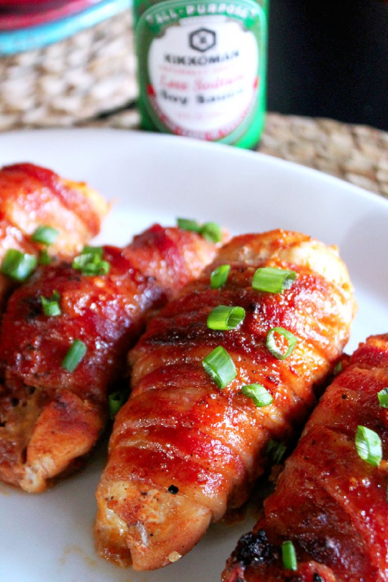 Bacon Wrapped Teriyaki Chicken with Kikkoman - Creole Contessa