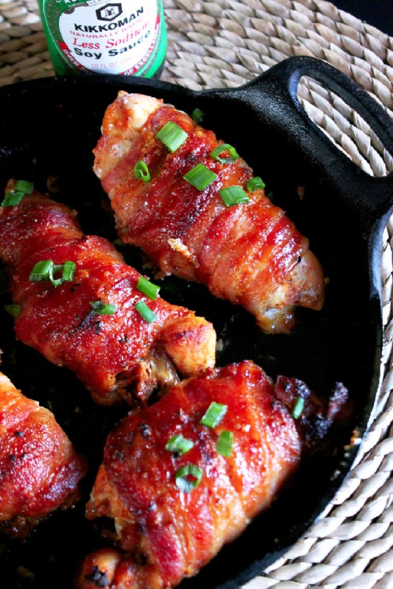 Bacon Wrapped Teriyaki Chicken with Kikkoman - Creole Contessa